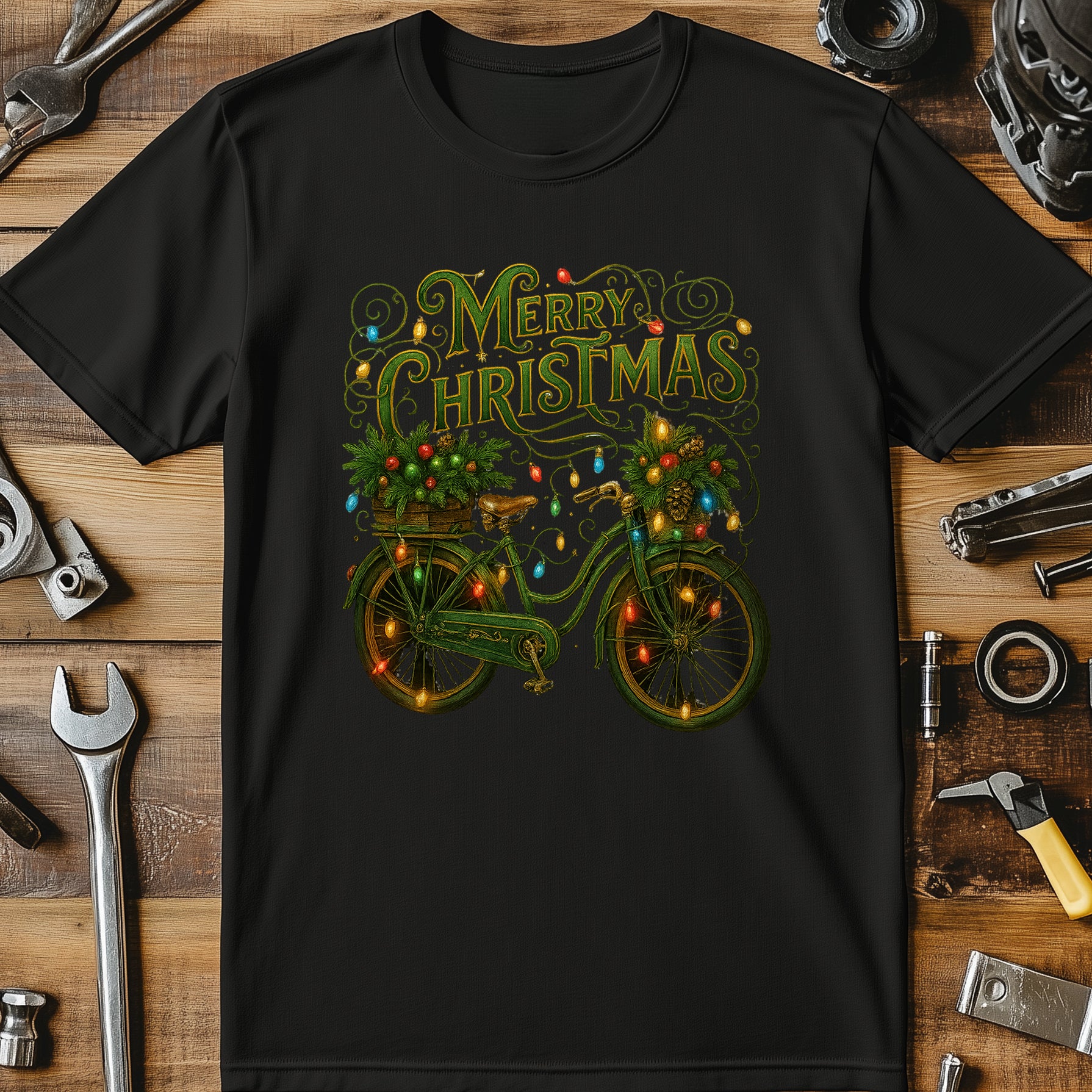 MERRY CHRISTMAS OLD BIKE 47 T Shirt – Velotees